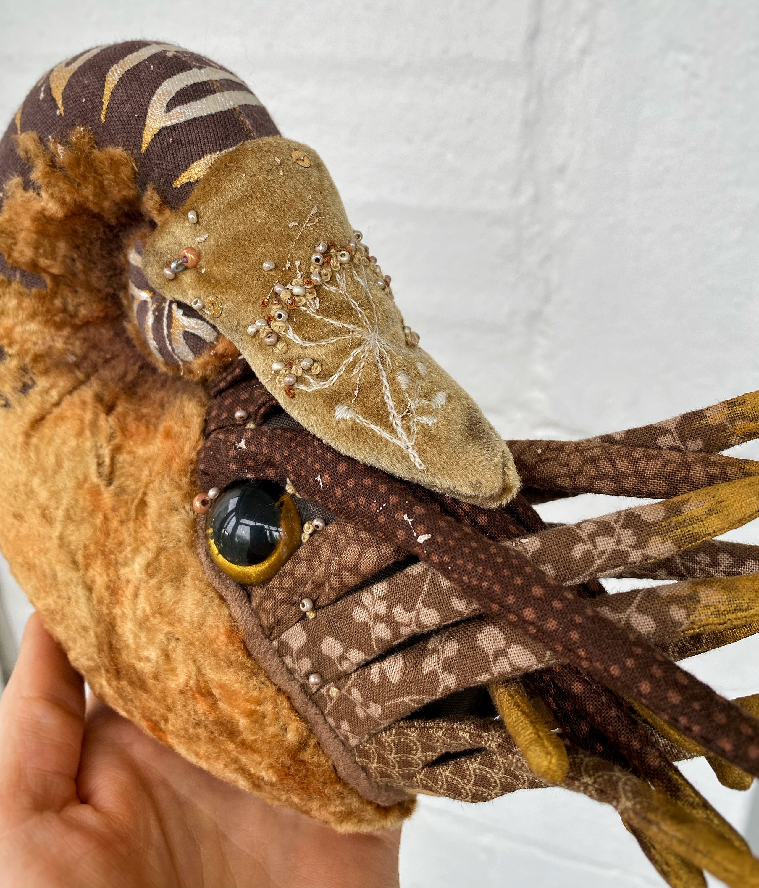 Nautilus Home Decor, Ammonite Vintage Plush Art Toy, Nautical Marine ...