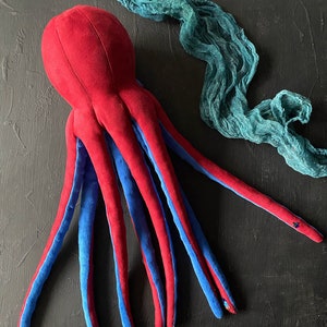 Octopus Embroidered Plush Toy. Handmade Home Decor. Housewarming Gift ...