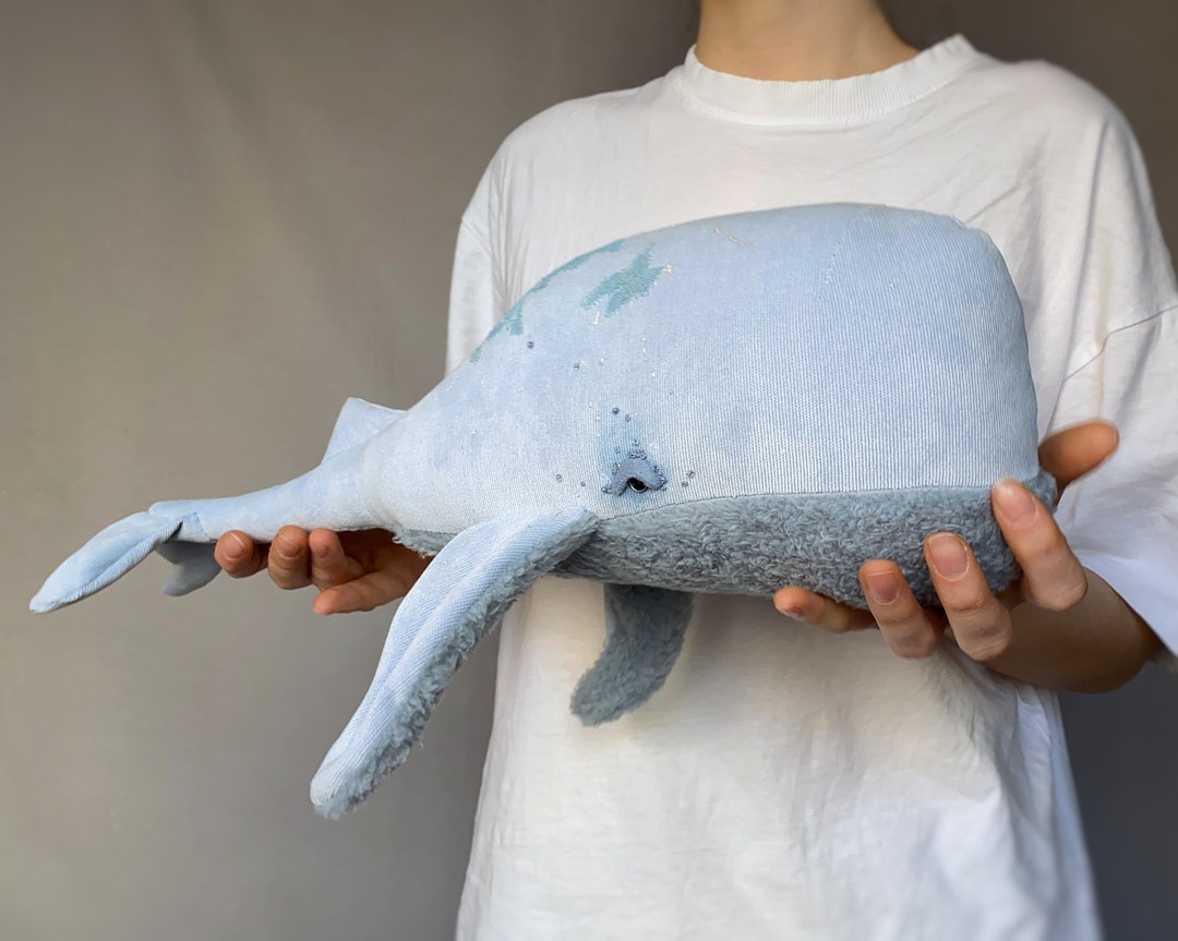 Whale Toy in Light Blue Color, Plush Stuffed Animals, Nursery Sea Theme ...