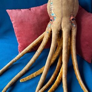 Big Octopus Stuffed Animal Toy, Eclectic Handmade Home Maximalist Decor, Creepy Plush, House ...