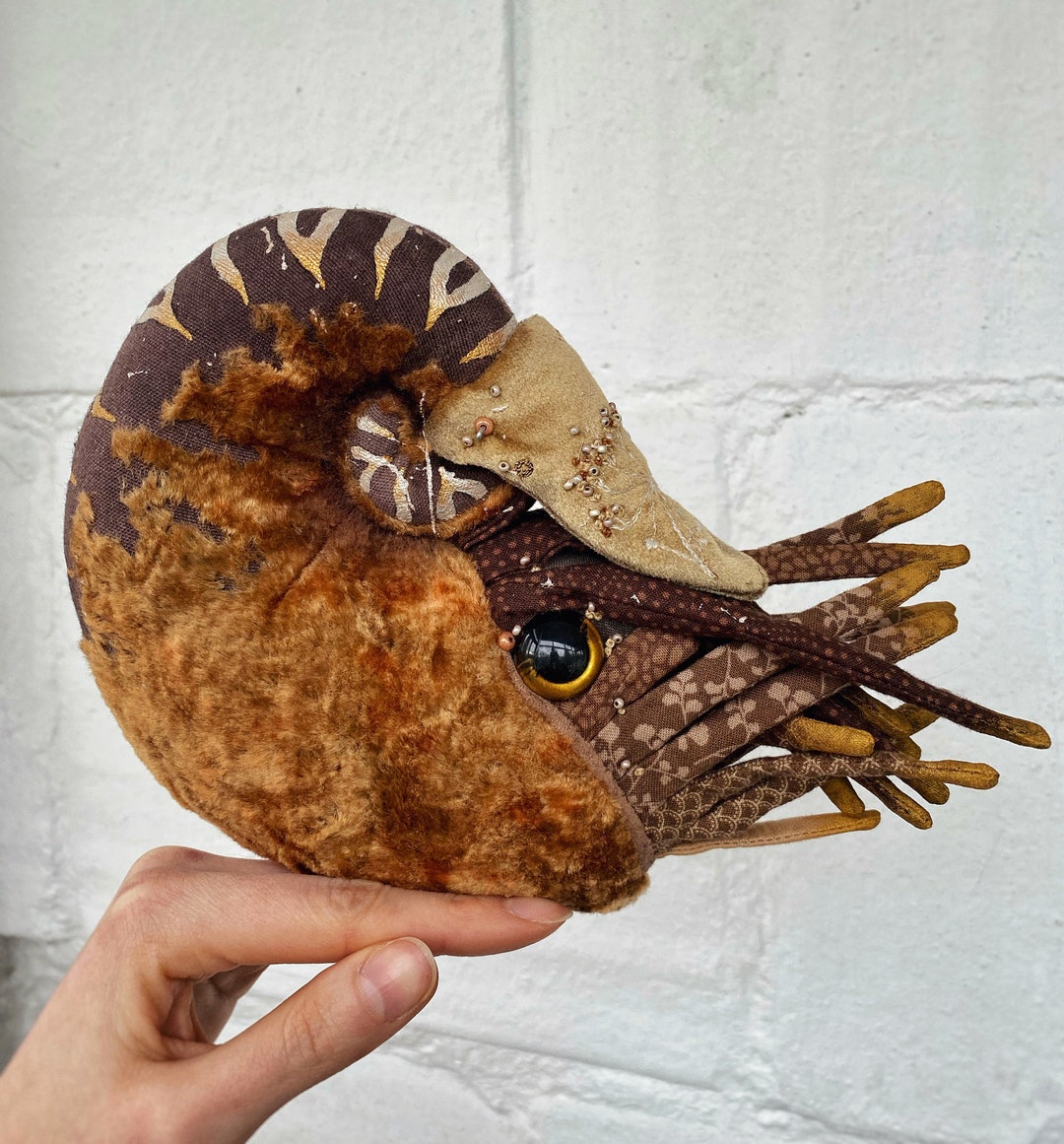 Nautilus Home Decor, Ammonite Vintage Plush Art Toy, Nautical Marine ...