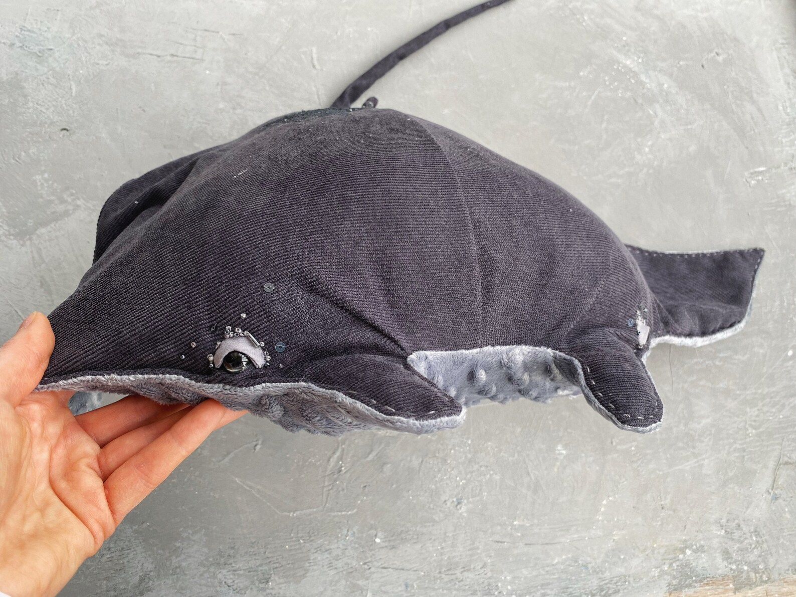 Manta Ray Stuffed Animal Toy, Big Plush Toy, Handmade Home Decor ...