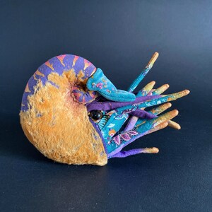 Nautilus Art Toy, Weird Handmade Plush Gift, OOAK, Mini Stuffed Sea ...