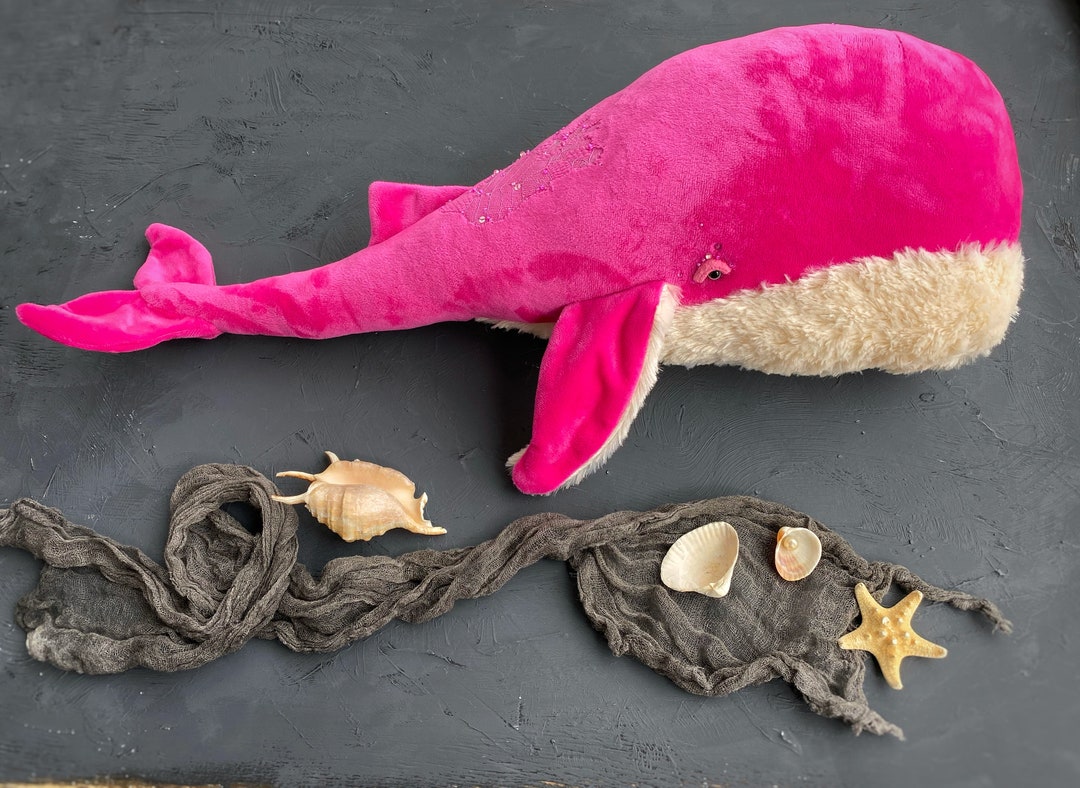 Fuchsia Cute Whale Toy, Ocean Stuffed Animal, Preppy Room Pink Decor ...
