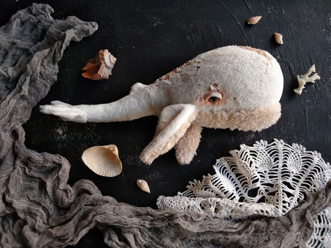 White Plush Whale Toy. Stuffed Animal. Handmade Ocean Theme Nursery. 4 ...