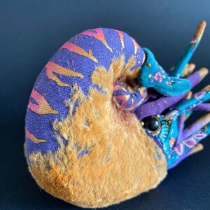 Nautilus Art Toy, Weird Handmade Plush Gift, OOAK, Mini Stuffed Sea ...