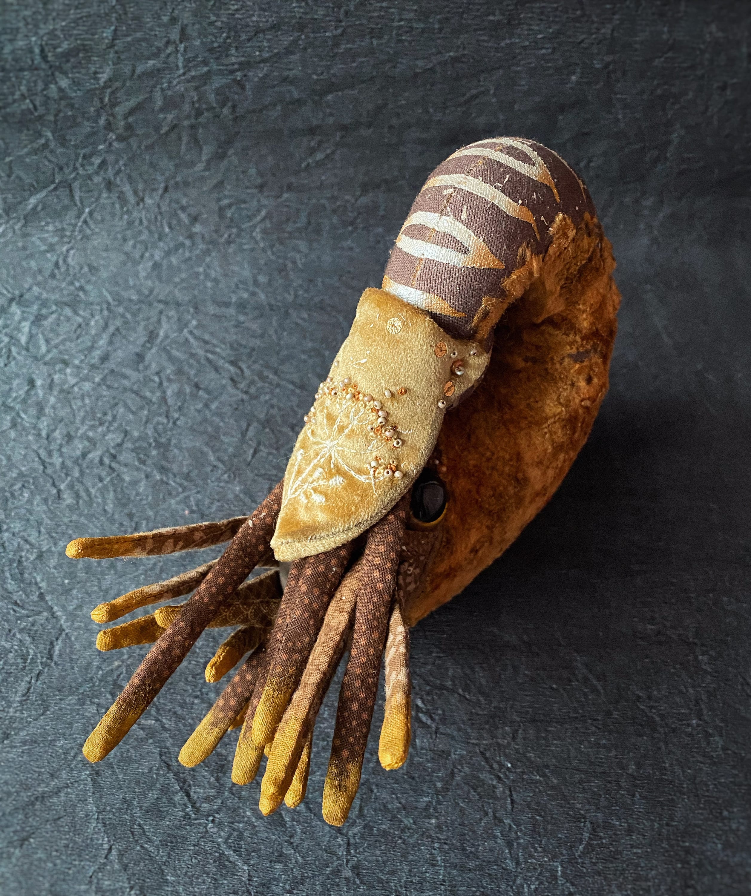 Nautilus Home Decor, Ammonite Vintage Plush Art Toy, Nautical Marine ...