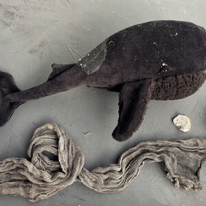 Stuffed Whale Animal, Cute Plush Toy, Black Handmade Home Decor, Room ...