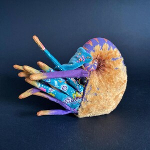 Nautilus Art Toy, Weird Handmade Plush Gift, OOAK, Mini Stuffed Sea ...