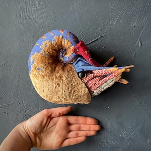 Plush Nautilus Art Toy. Stuffed Sea Creature. Handmade Home Decor ...