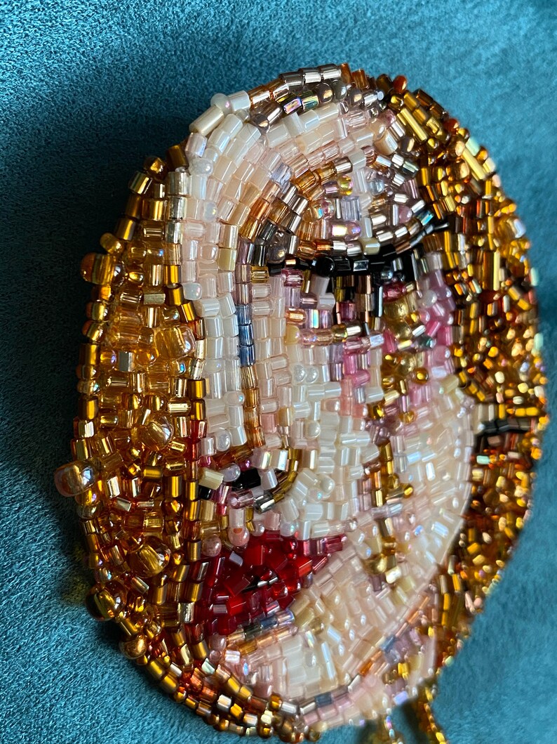 Beaded Brooch / Handmade Embroidered Portrait / Cute Accessories ...