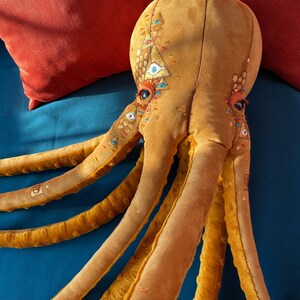 Big Octopus Stuffed Animal Toy, Eclectic Handmade Home Maximalist Decor, Creepy Plush, House ...