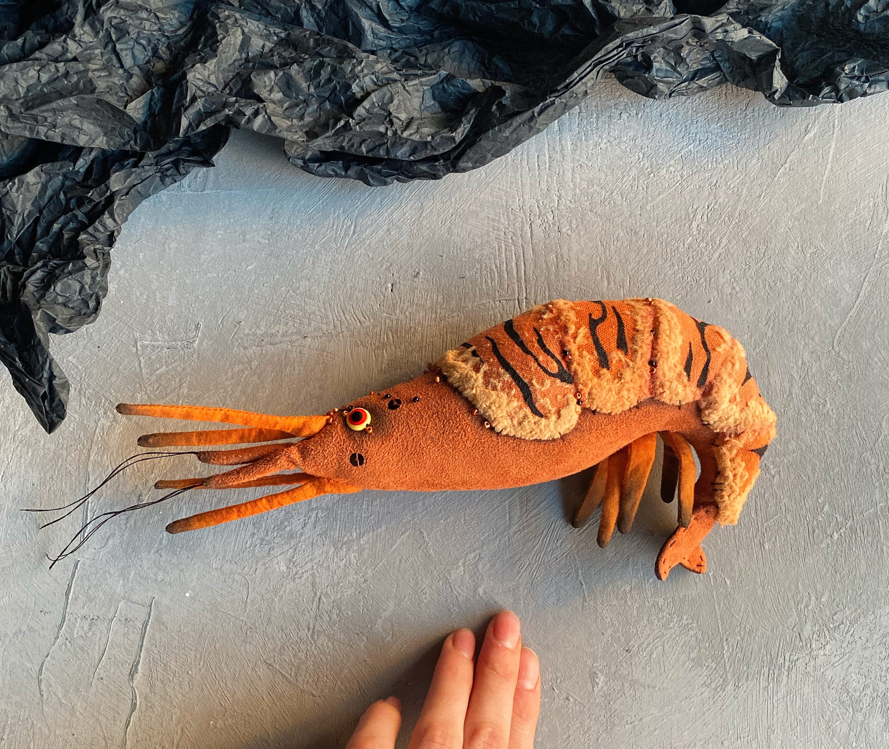 Handmade Plush Tiger Shrimp Toy. Unique Gift for Friend. Weird - Etsy