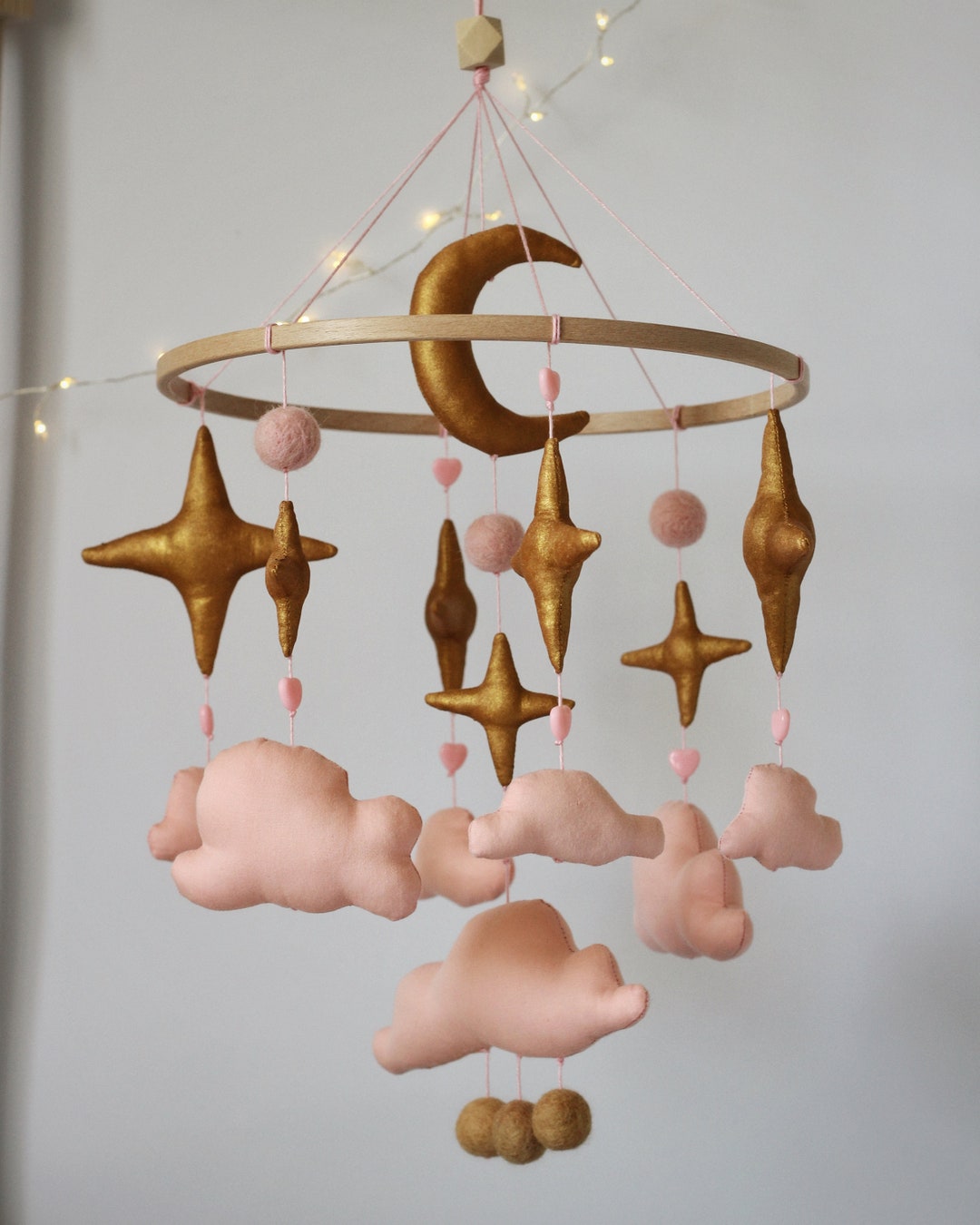 Baby Crib Mobile, Baby Shower Gift, Handmade Girl Nursery Decor, Cute ...