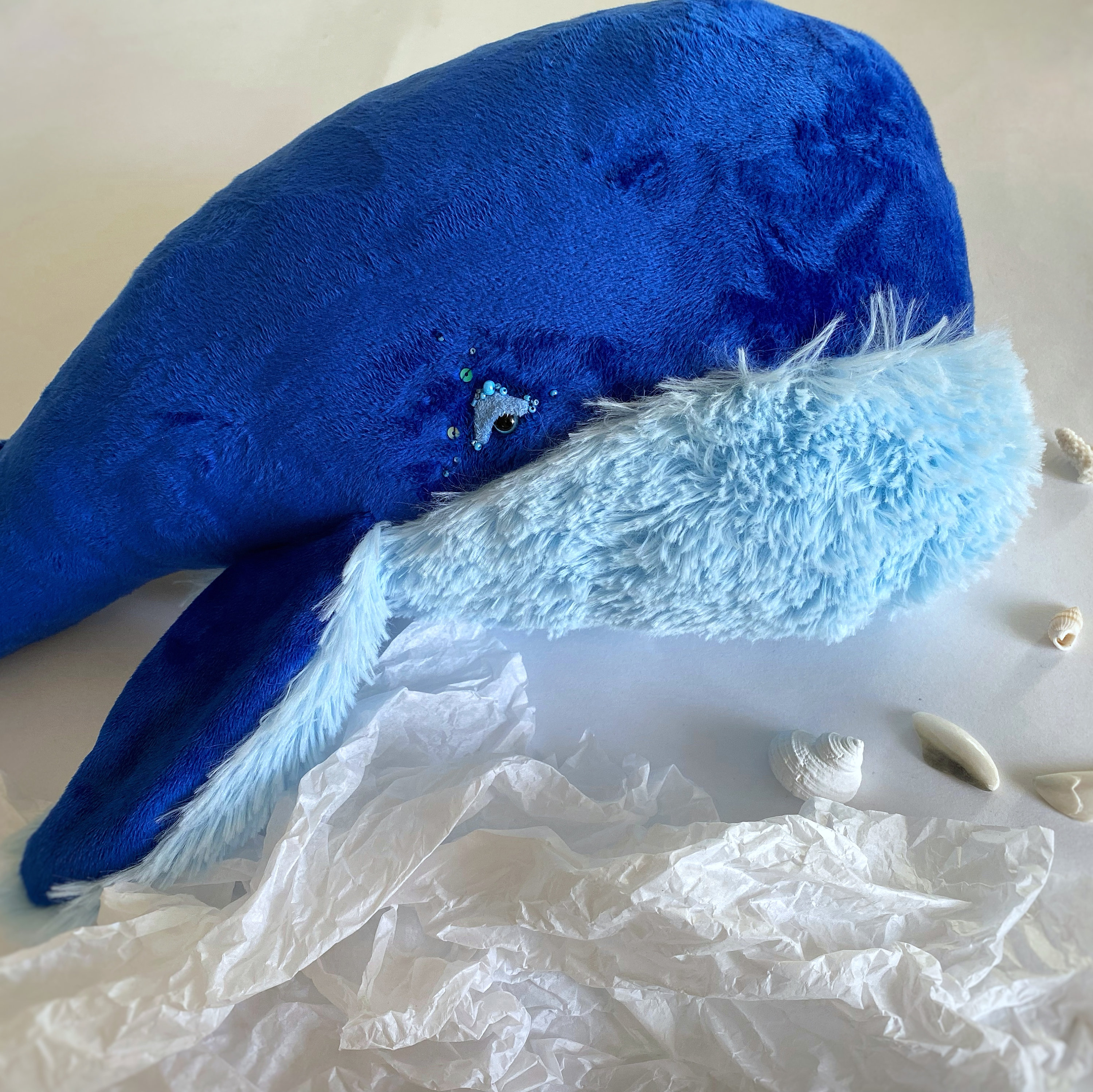 Plush Whale in Blue Color, Stuffed Animal Toy, Cuddly Whale, Soft Cute ...