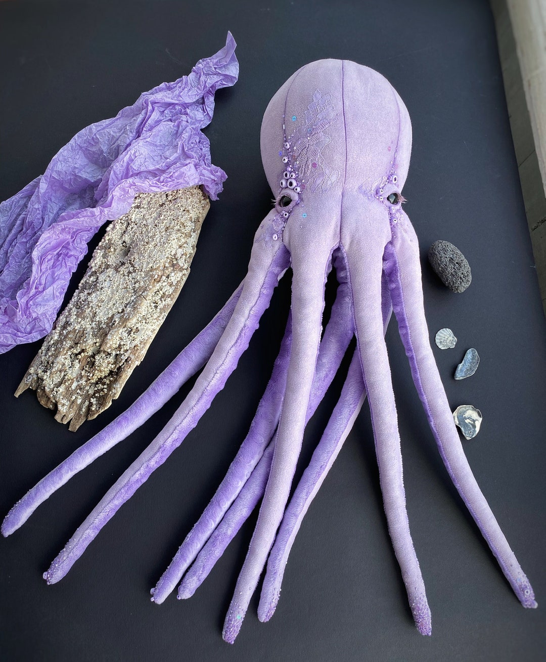 Octopus Plush Toy , Sea Stuffed Animal , Ocean Nursery Lilac Decor ...