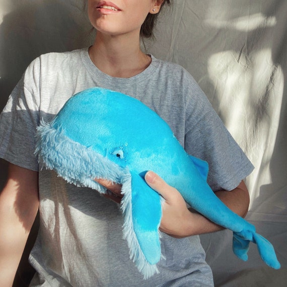 Fluffy Plush Toy Cute Blue Whale Stuffed Animals Nursery Decor Christmas Gift Art Toy Etsy UK