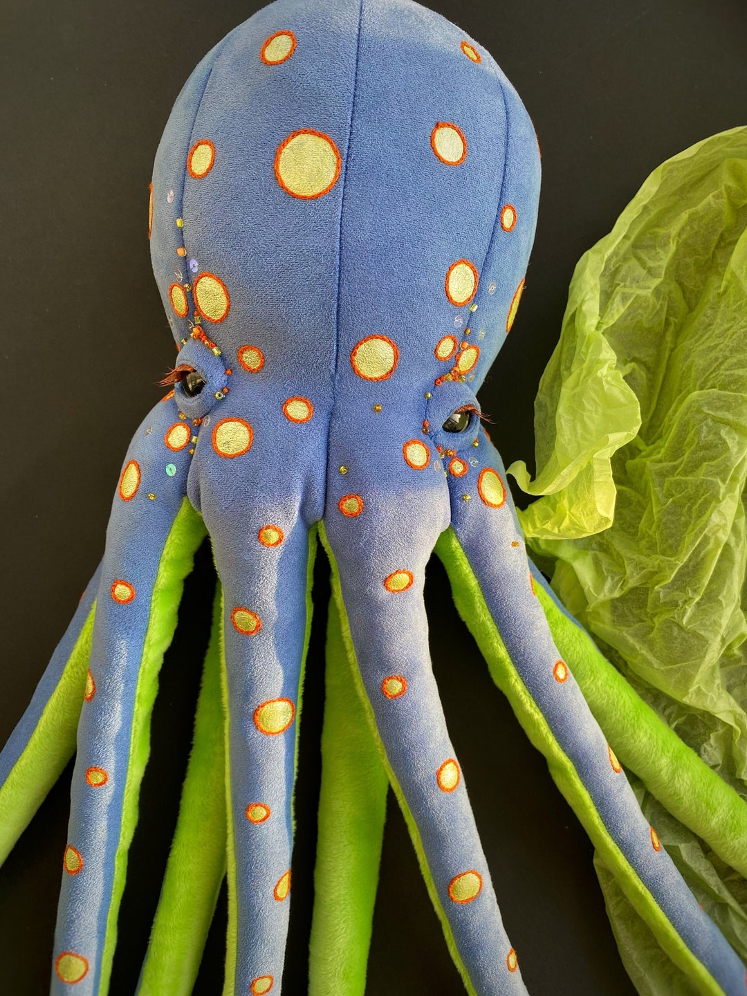 Octopus Plush Toy / Sea Stuffed Animal / Handmade Gift / Blue Art Toy ...