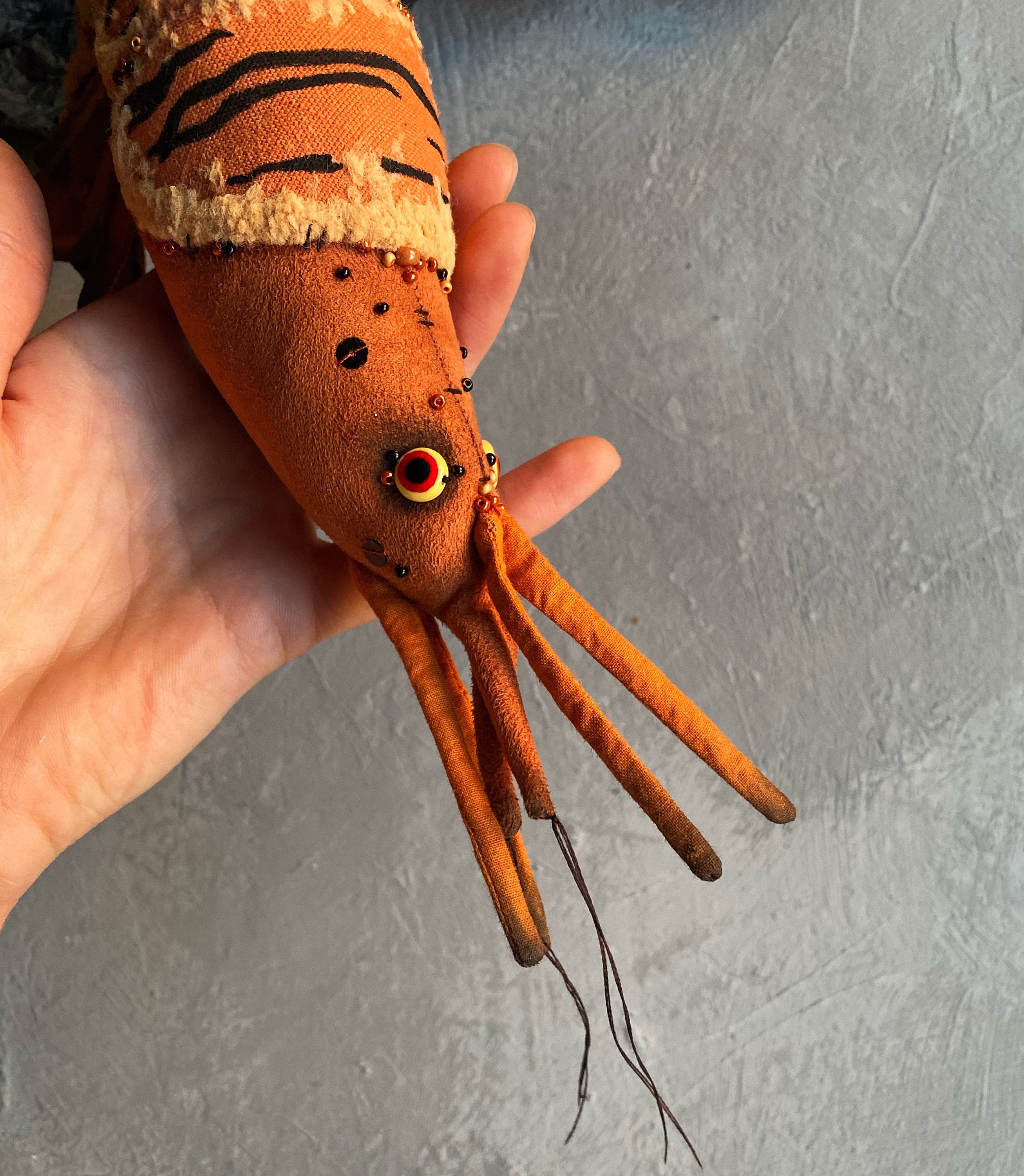 Handmade Plush Tiger Shrimp Toy. Unique Gift for Friend. Weird - Etsy
