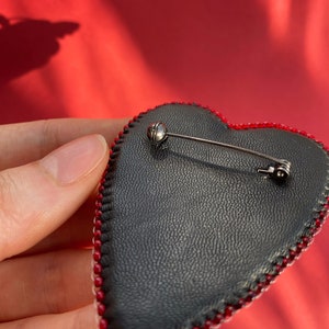 Evil Eye Brooch/ Beaded Heart Brooch/ Black Velvet Heart Brooch ...
