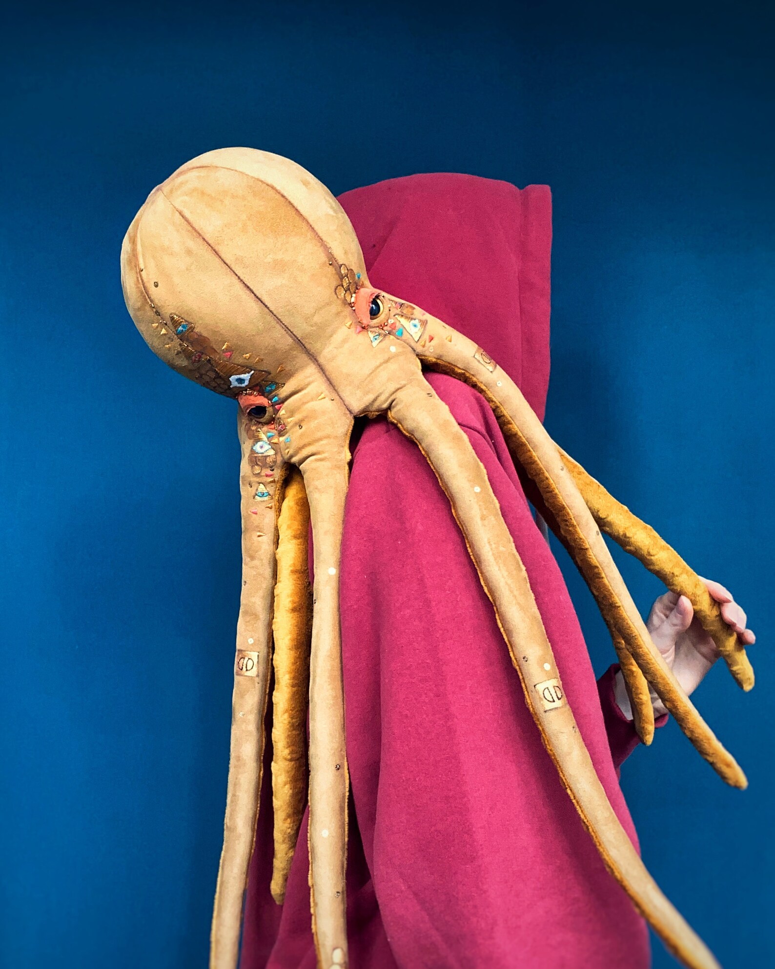 Big Octopus Stuffed Animal Toy, Eclectic Handmade Home Maximalist Decor, Creepy Plush, House ...