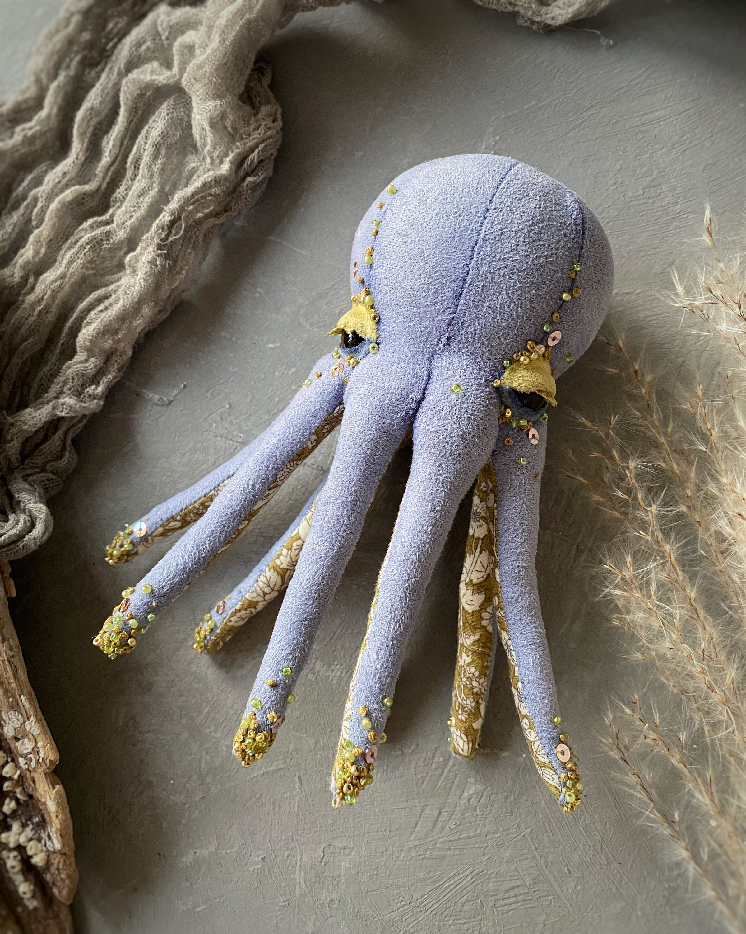 Octopus Stuffed Animal. Art Plush Toy. Handmade Home Decor. - Etsy