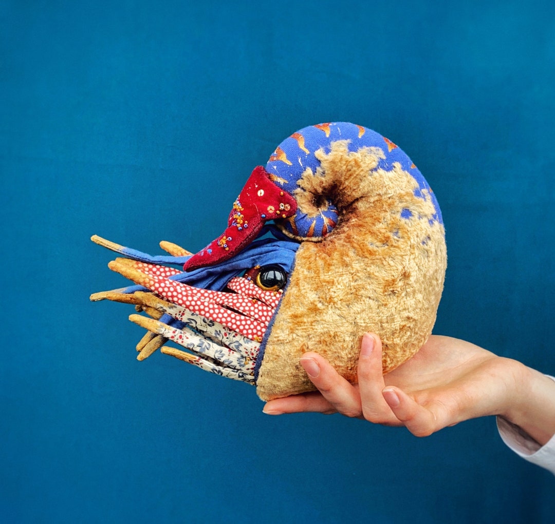 Nautilus Art Toy, Ammonite Object, Plush Stuffed Sea Animal, Nursery ...