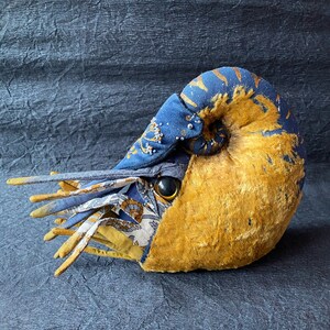 Art Decor Nautilus Toy. Handmade Vintage Plush Doll. Sea Themed Decor ...