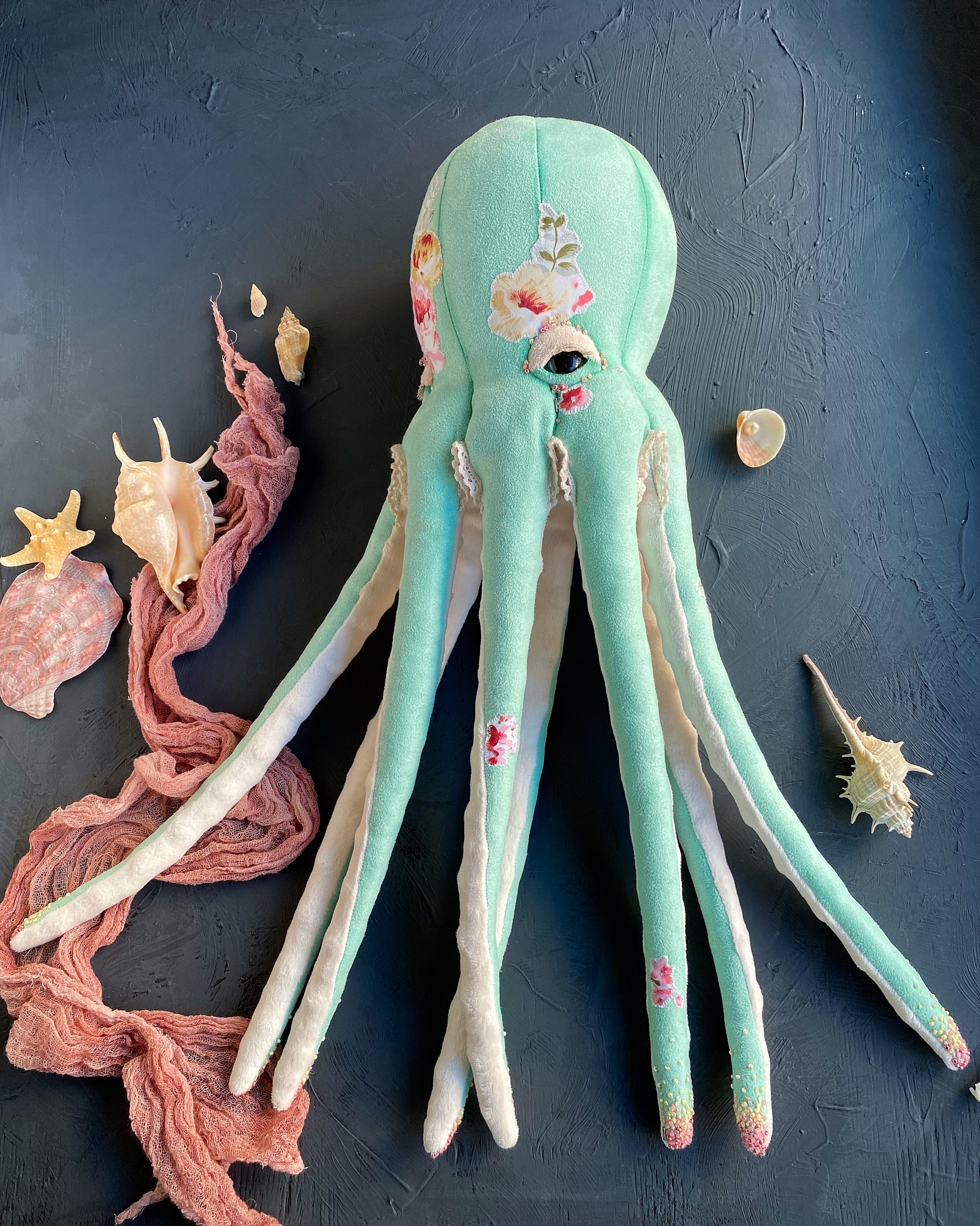 Handmade Plush Octopus Toy in Mint Colour. Valentines Day Gift - Etsy