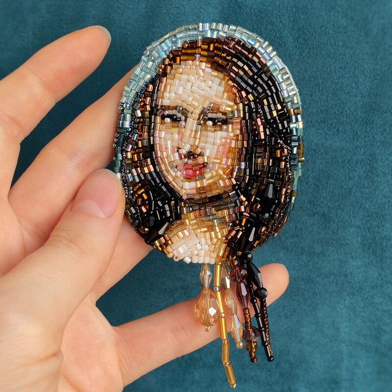 Beaded Brooch - Etsy