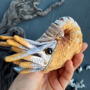 Vintage Plush Toy Nautilus, Handmade Home Decor, Ooak Toy, Unique Gift ...