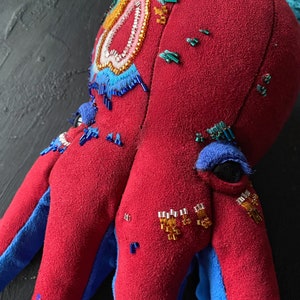 Octopus Embroidered Plush Toy. Handmade Home Decor. Housewarming Gift ...