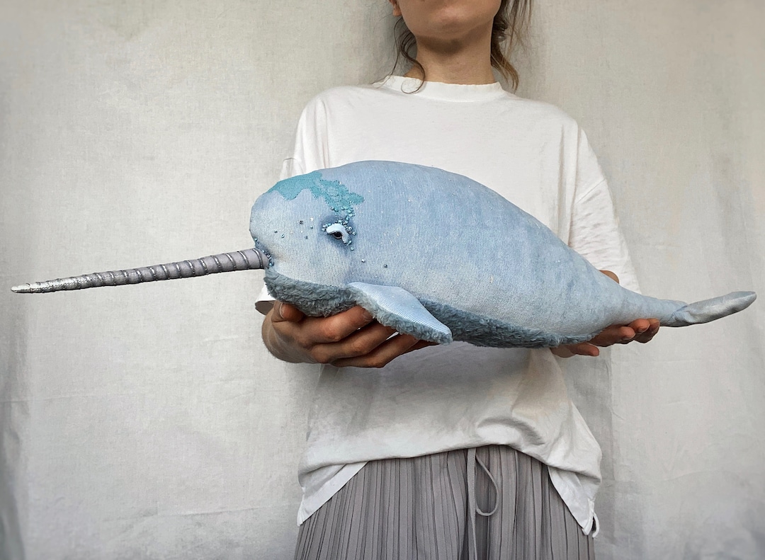 Narwhal Stuffed Animal Toy. Handmade Sea Themed Decor. Ocean Nursery ...