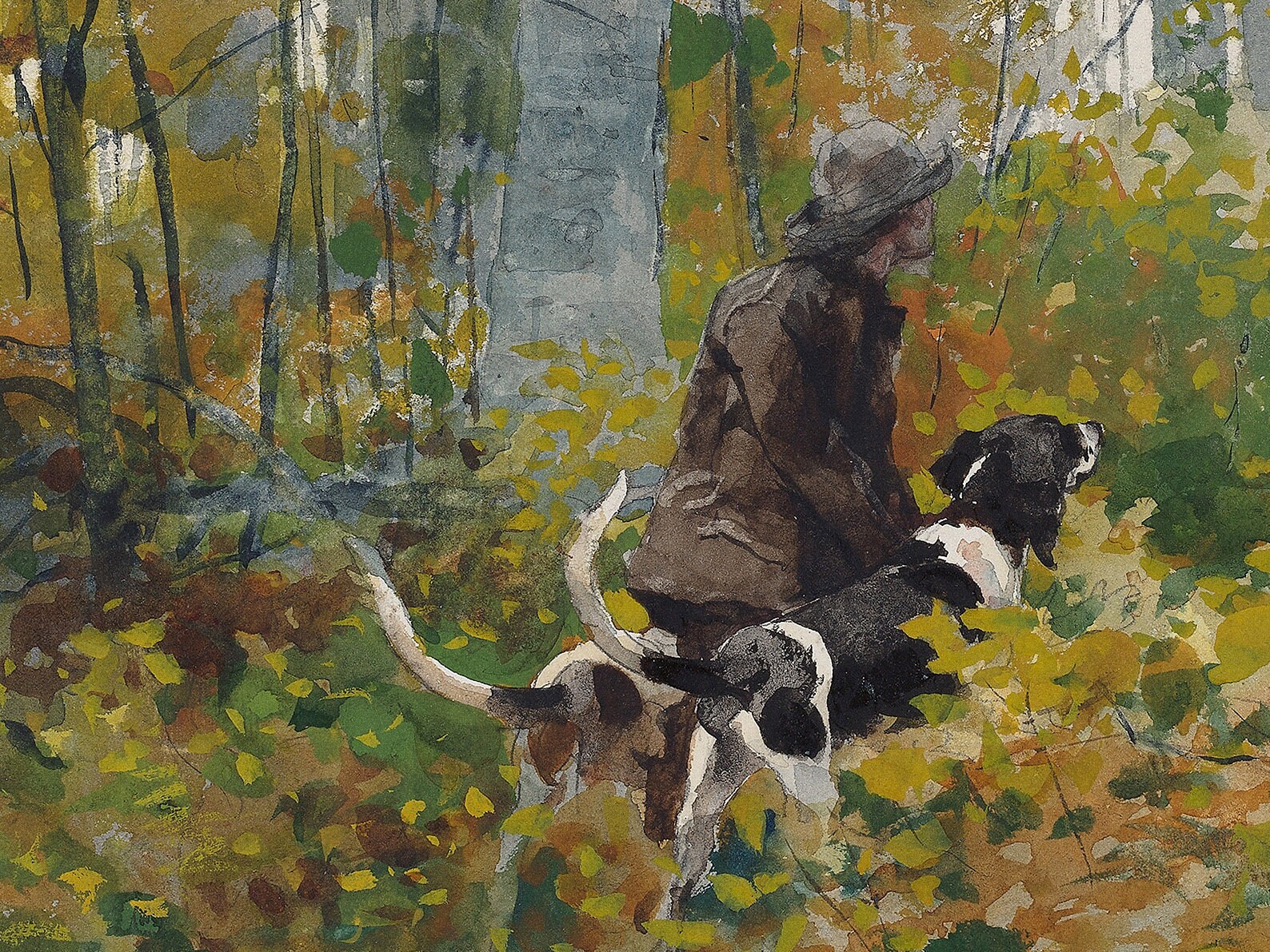 Forest Painting Dog Painting Vintage Art PRINTABLE - Etsy