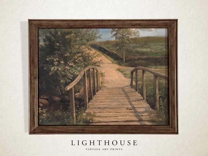 Country Bridge Painting Bridge Wall Decor Country Art - Etsy