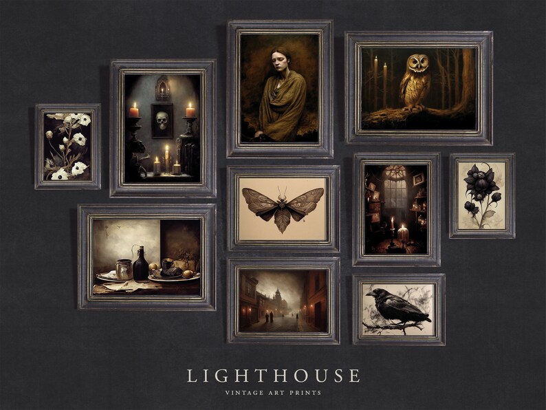 Dark Moody Paintings SET of 10 Vintage Victorian Dark - Etsy