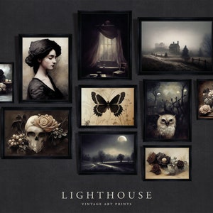 Dark Academia Decor Wall Art Bundle Set: 60 Digital Paintings | Goth ...