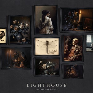 Dark Academia Decor Wall Art Bundle Set: 60 Digital Paintings | Goth ...