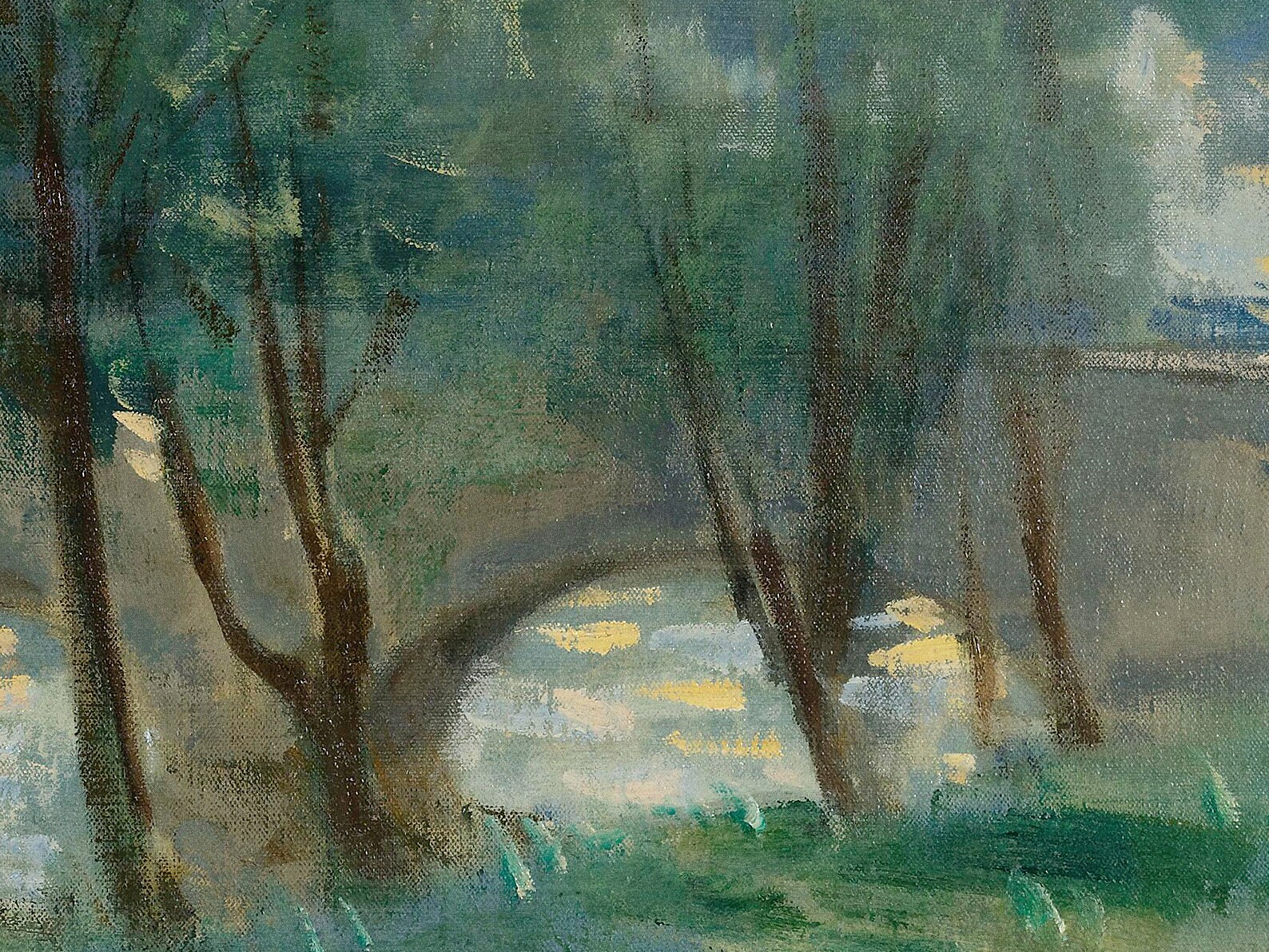 Vintage Bridge Landscape Print Bridge to Town Art Trees on - Etsy