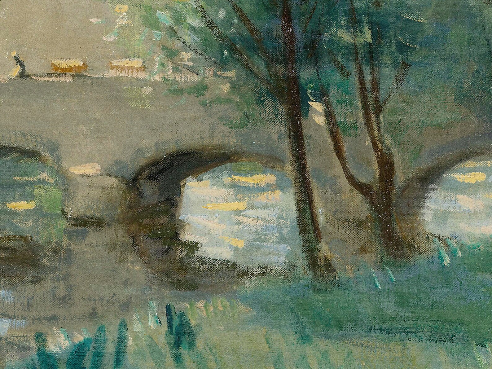 Vintage Bridge Landscape Print Bridge to Town Art Trees on - Etsy