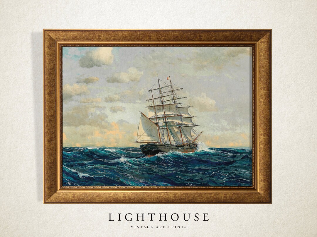 Waves Oil Painting | Nautical Moody Waves | Ocean Waves | PRINTABLE ...