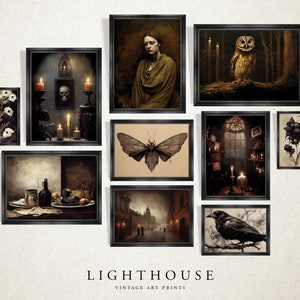 Dark Academia Decor Wall Art Bundle Set: 60 Digital Paintings | Goth ...
