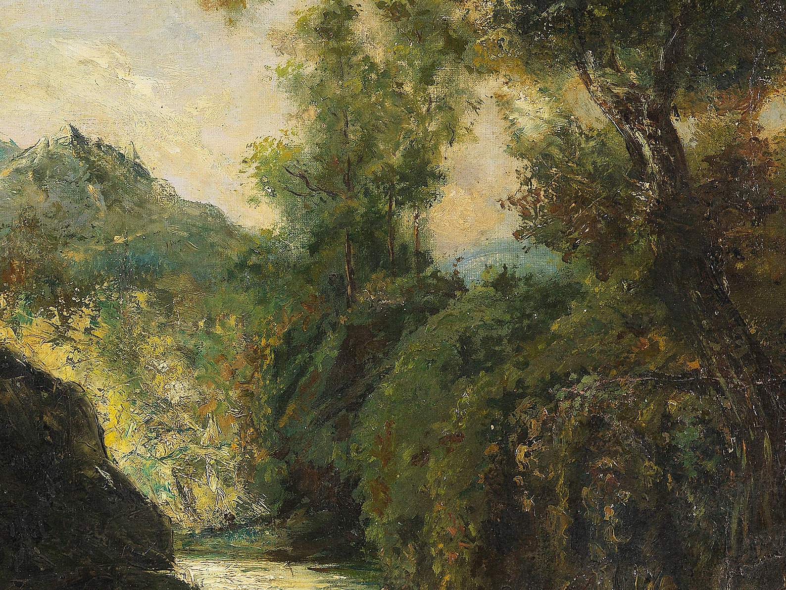 Vintage Swiss Mountain Scape Print Stream in the Alps Art - Etsy