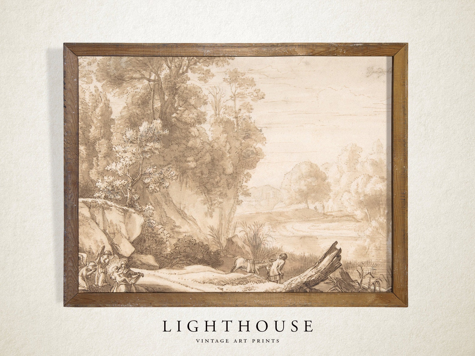 Antique Landscape Sketch Vintage Drawing Antique Drawing - Etsy