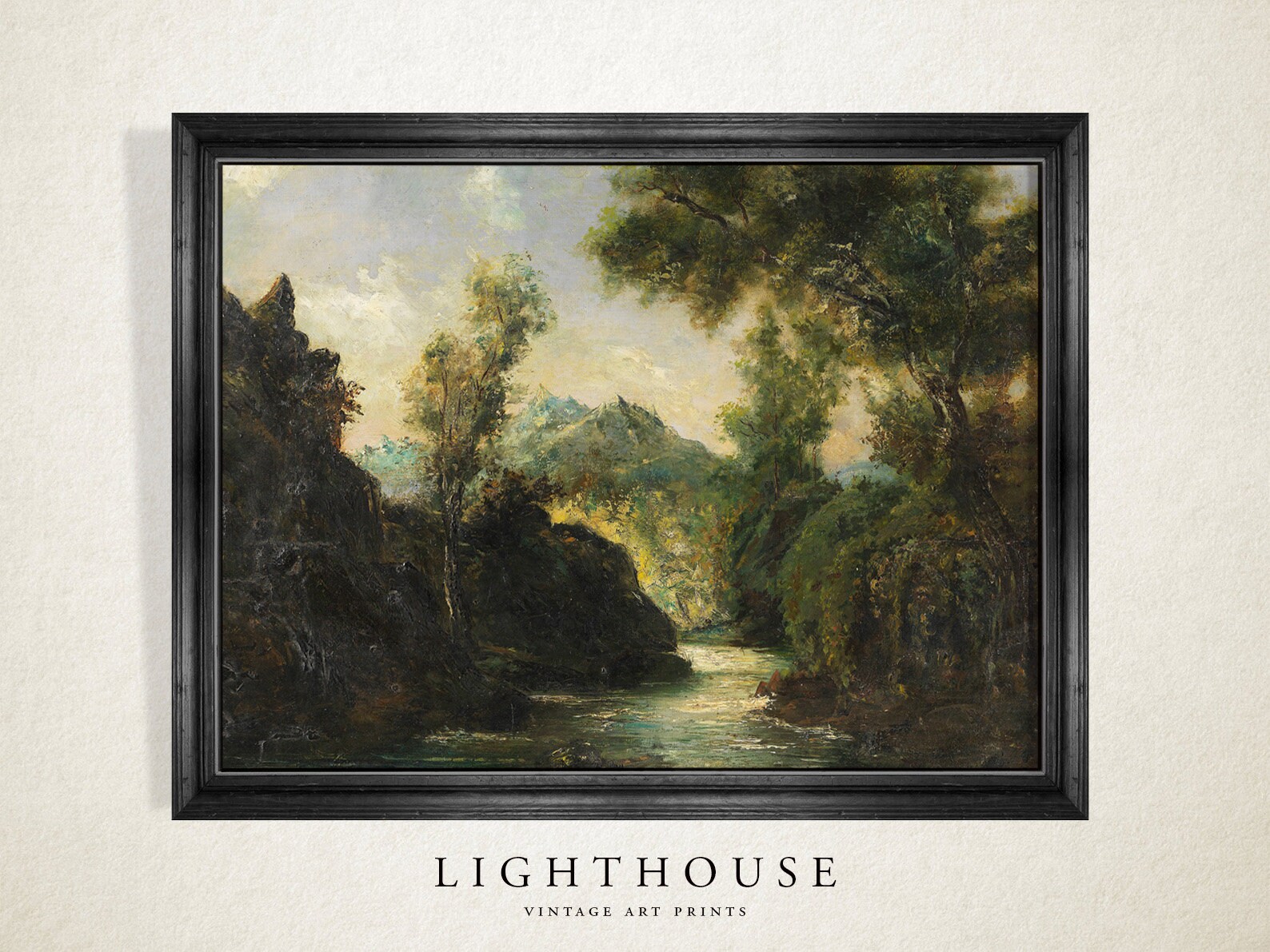 Vintage Swiss Mountain Scape Print Stream in the Alps Art - Etsy