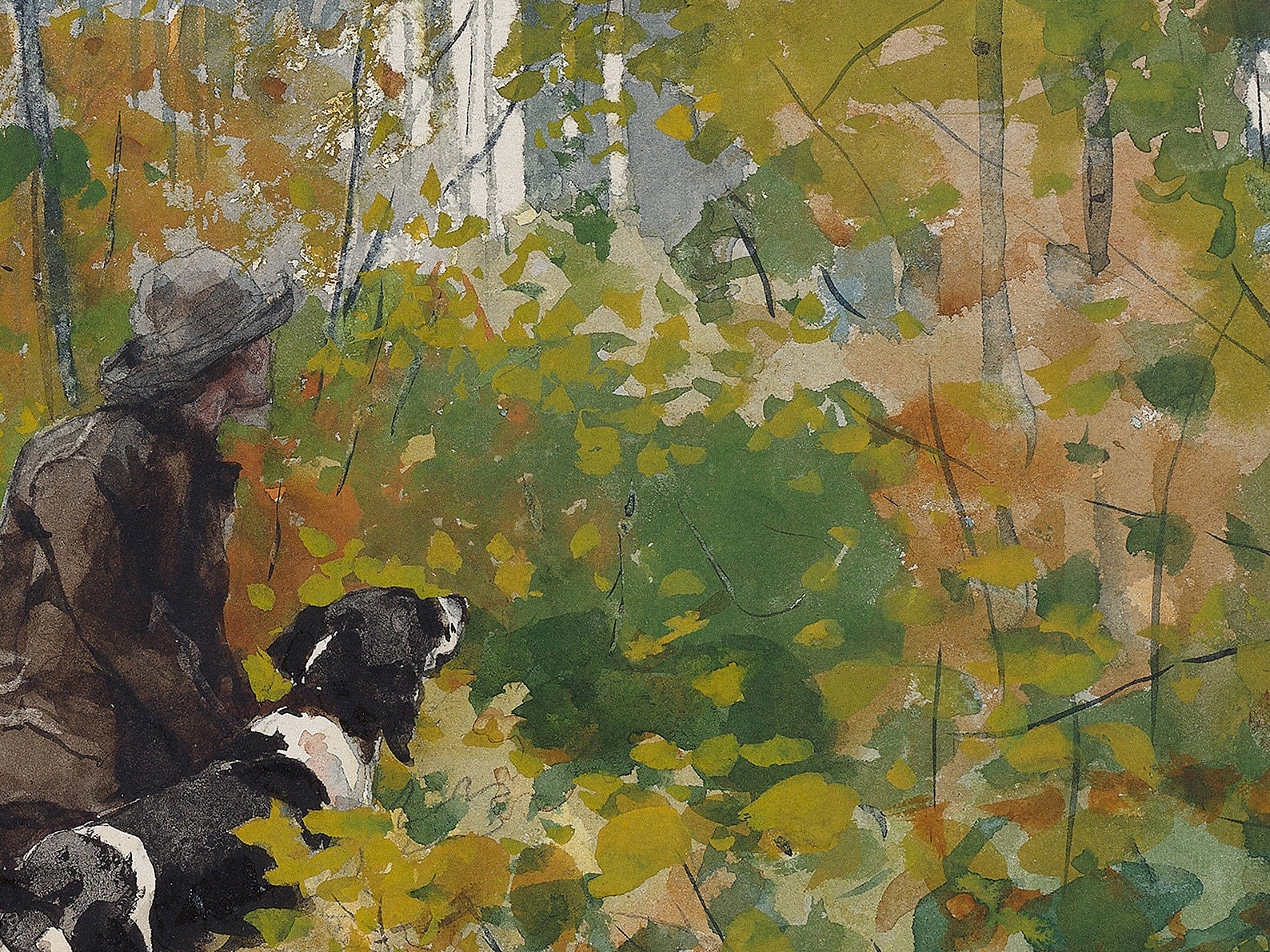 Forest Painting Dog Painting Vintage Art PRINTABLE - Etsy