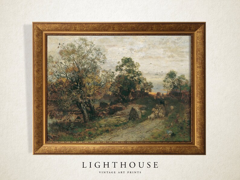 Vintage Woodlands Landscape Print Rustic Forest Print | Etsy