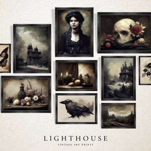 Dark Academia Decor Wall Art Bundle Set: 60 Digital Paintings | Goth ...