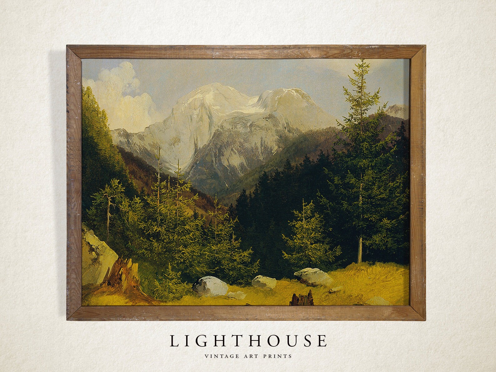 Forest Landscape Print Forest With Mountains Landscape Art - Etsy