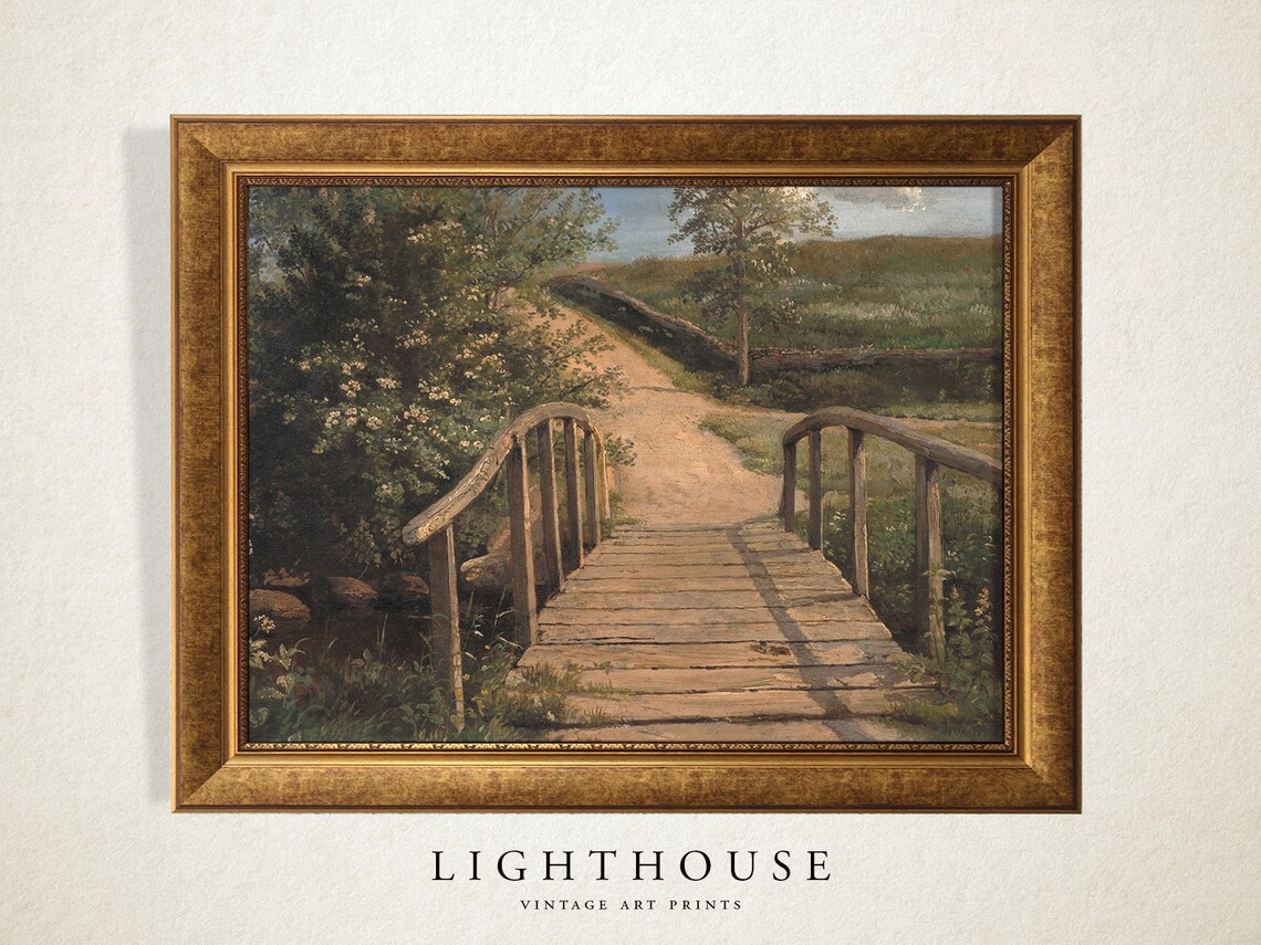 Country Bridge Painting Bridge Wall Decor Country Art - Etsy